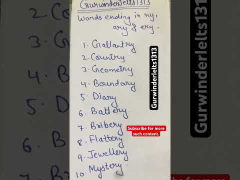 Words Ending in ry,ary & ery. Subscribe for more such content.