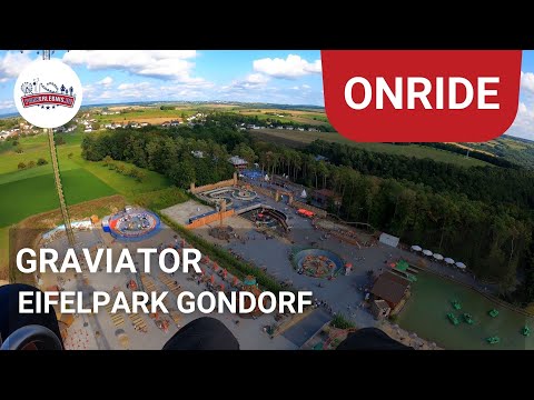 GRAVIATOR - Onride POV - Eifelpark Gondorf Free Fall Tower (Funtime Gyro Drop Tower Freifallturm)