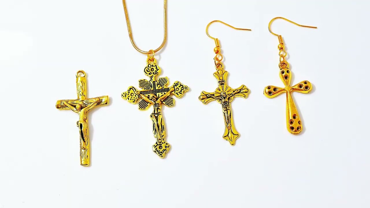 BronaGrand 25 Pieces Mixed Crosses Charms Pendants Jewelry Findings for Making Bracelet and Necklace