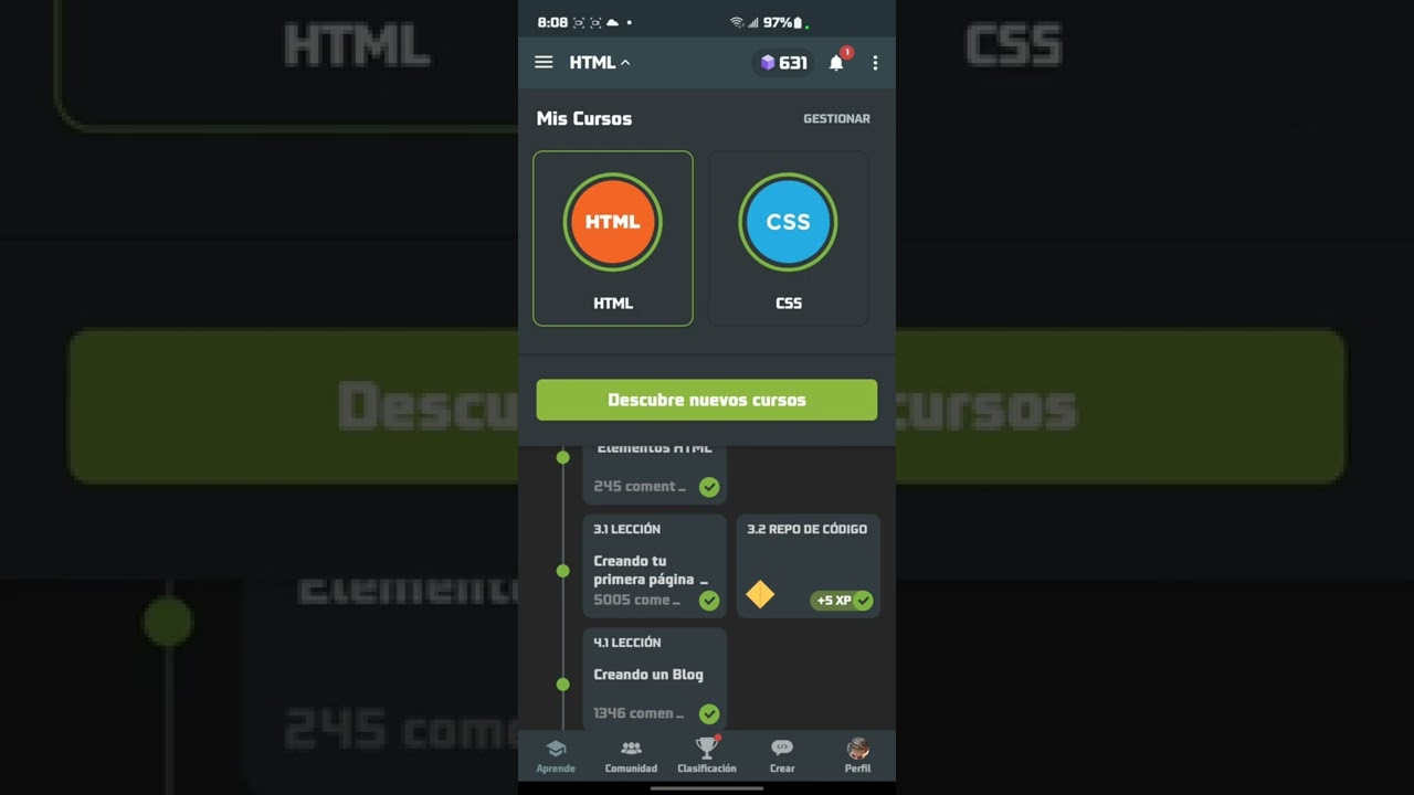 certificado de HTML Y CSS de la aplicación (sololearn)