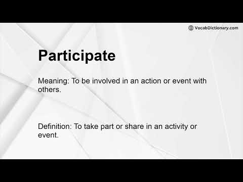 Participate Meaning