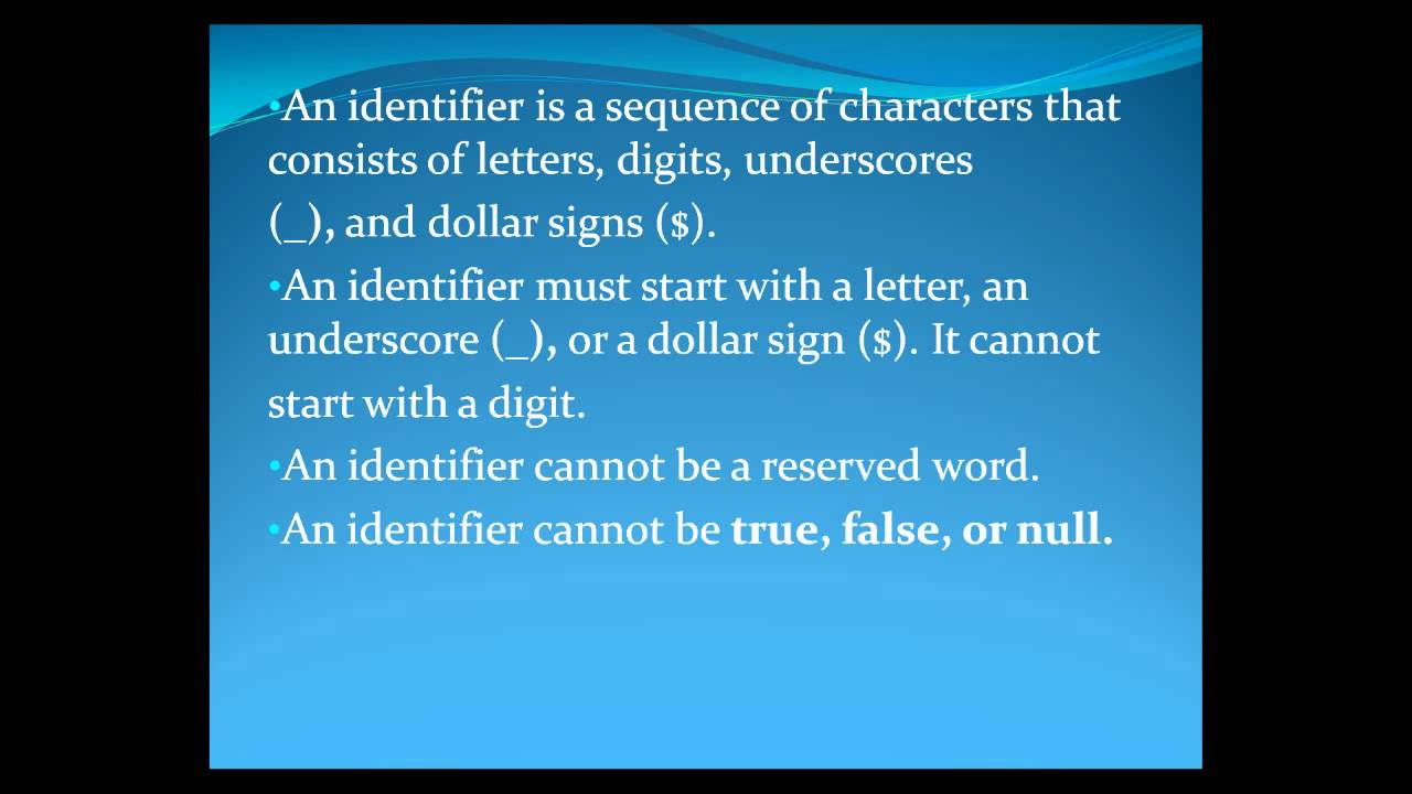 Java 7 Video Tutorial - Identifiers