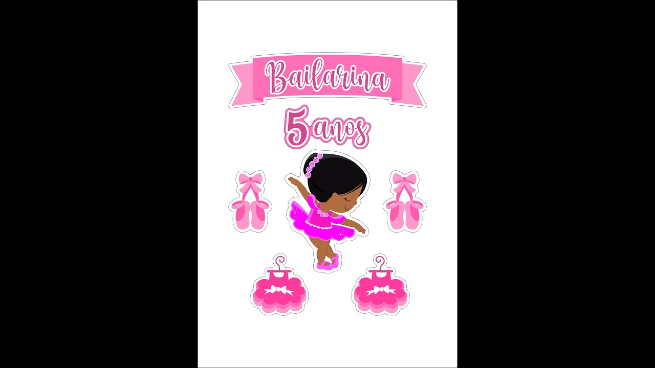 [Topo de Bolo Tema Bailarina] Mod 01