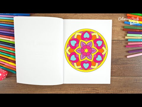 Mandala coloring for Kids | Mandala Coloring Pages | How To Color A Simple Mandala