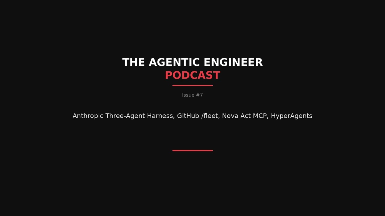 Issue #7: Anthropic Three-Agent Blueprint, GitHub Fleet, Nova Act MCP