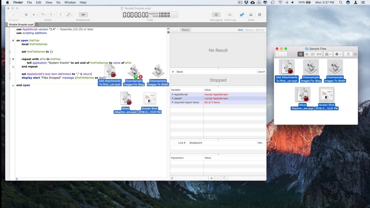 Script Debugger 7: Debugging AppleScript Droplets