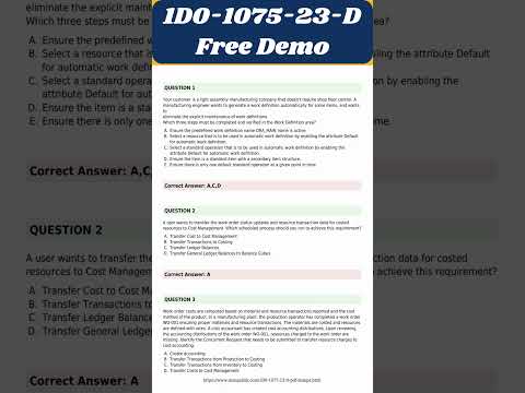 1D0-1075-23-D Exam Questions | Oracle Manufacturing Cloud 2023 Implementation Professional - Delta