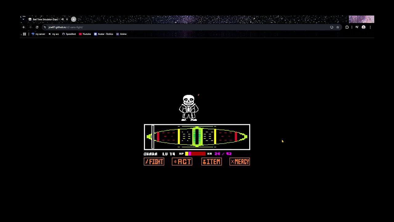 Just defeated Sans (Github, Never played undertales like no experience at undertale.)