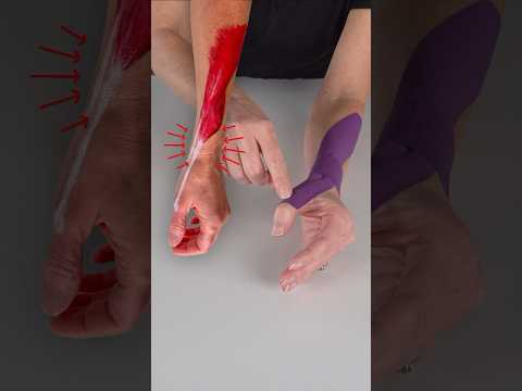 De Quervain’s Thumb Pain? 👎 Try this taping technique! 👍 #virtualhandcare #thumbpain #shorts
