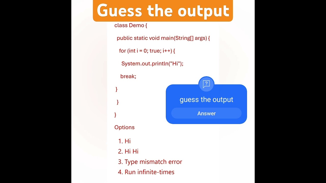 guess the output | Java interview questions #java #shorts