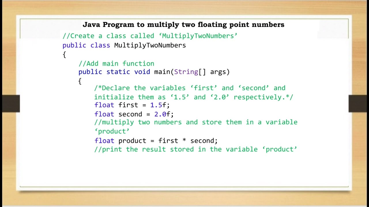 Java Program to Multiply Two Floating Point Numbers | Java Programming | SSCBE