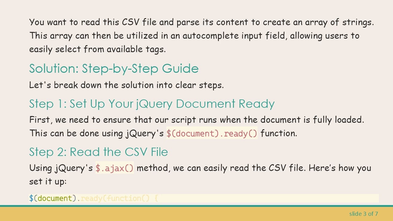 How to Read a CSV File using jQuery and Print Data into an Array for Autocomplete