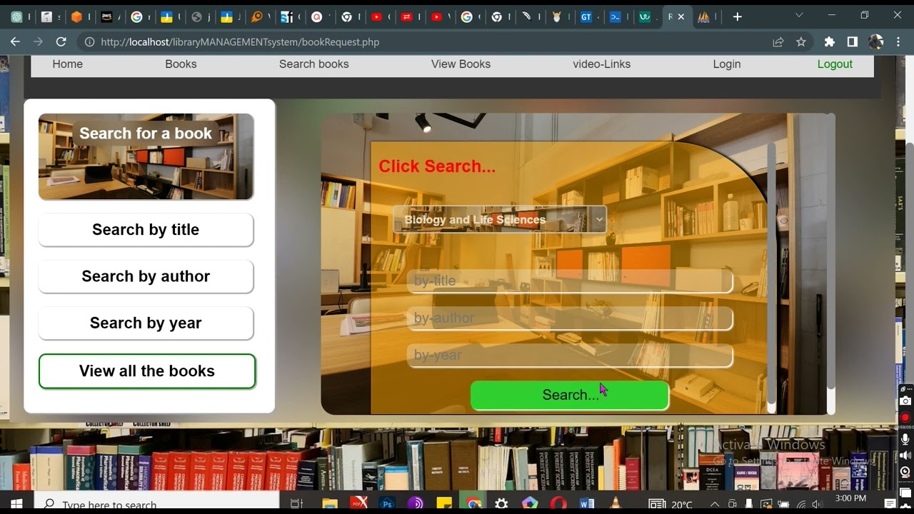 Library Management Systyem in PHP, SQL/MYSQL HTML, CSS, JAVASCRIPT,