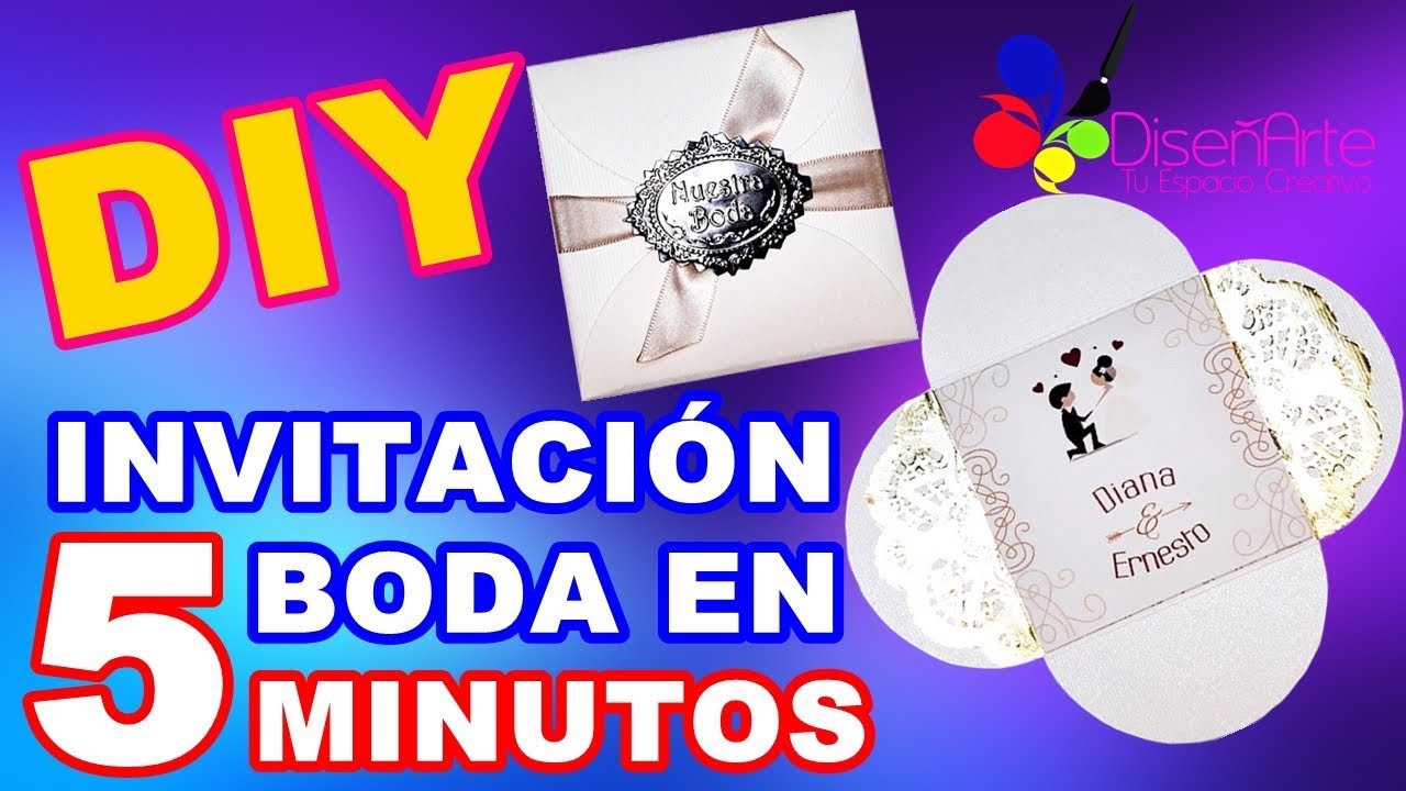 INVITACION BODA EN 5 MINUTOS ♥ WEDDING INVITATION - DIY MANUALIDADES PAPEL | PAPER CRAFT | DiseñArte