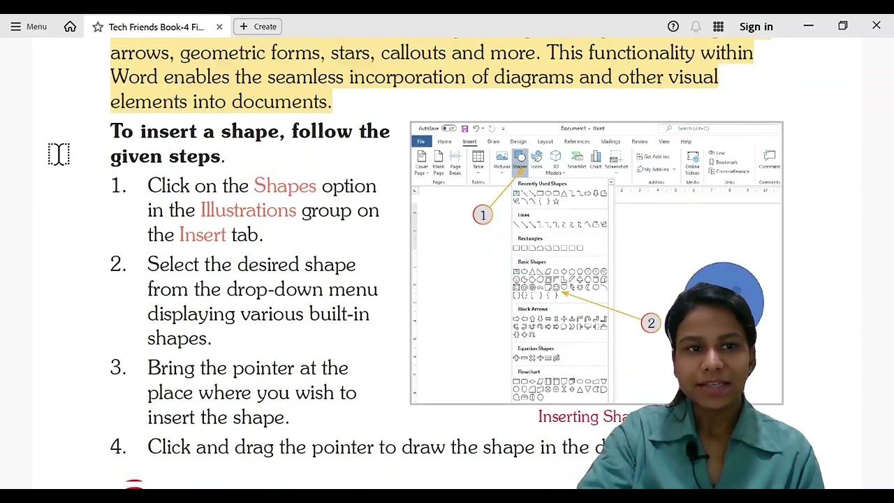 Chapter-5 (Class 4) Working with Objects in MS Word| Tech Friends | Elegant Publishers