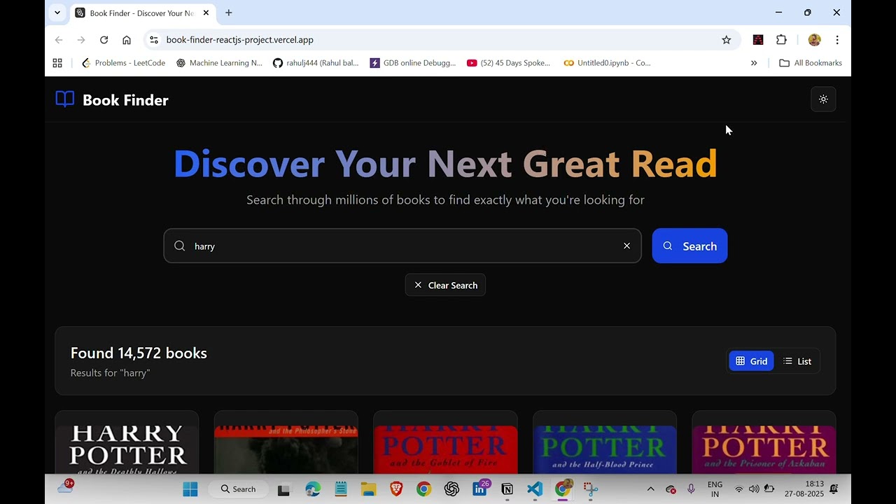 Book Finder App (React + API)
