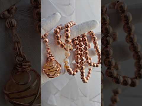 Citrine and pure copper #mala necklace #copperjewelry #copperbracelet #handmadejewelry