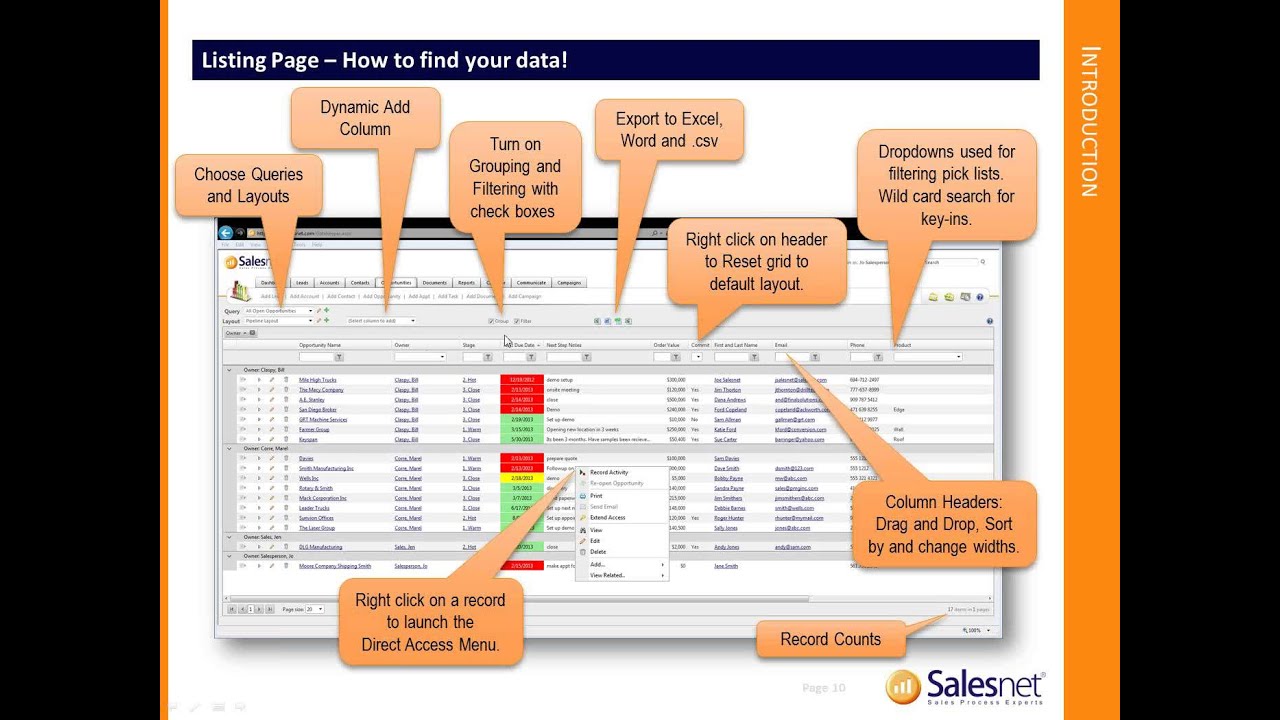 Salesnet Basic User Training