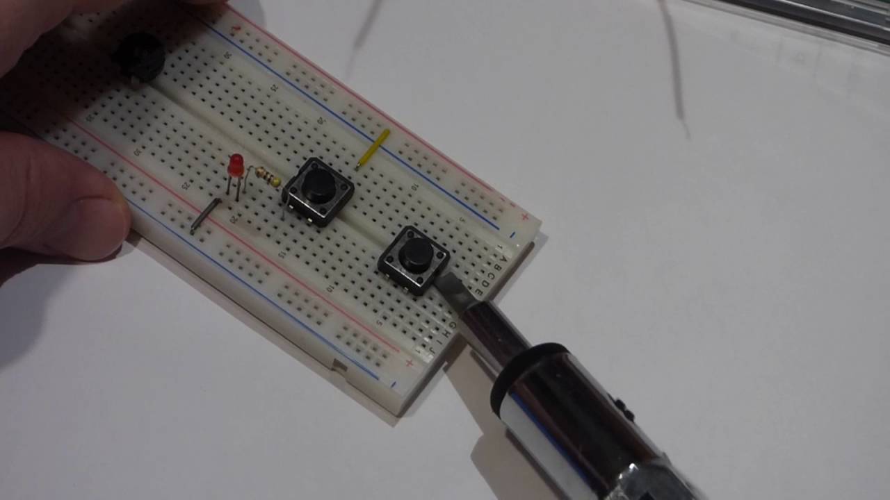 Learn electronics quick video series tutorials 5 switch intro, momentary tactile pushbutton