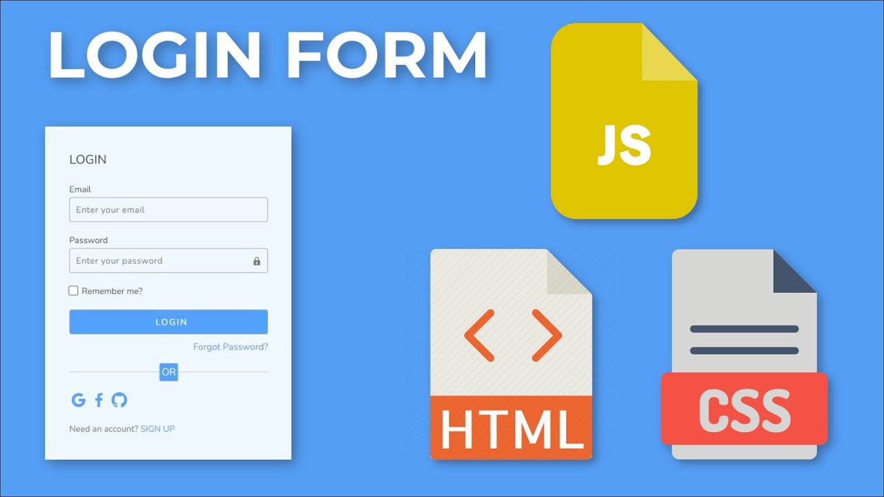Create a Stunning Website Login Form | HTML, CSS, JavaScript Tutorial