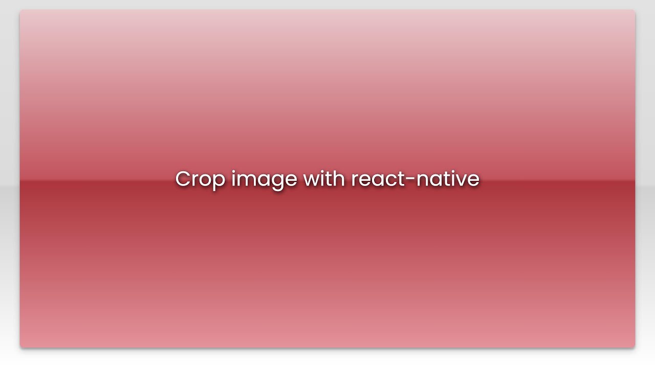 Crop image with react-native