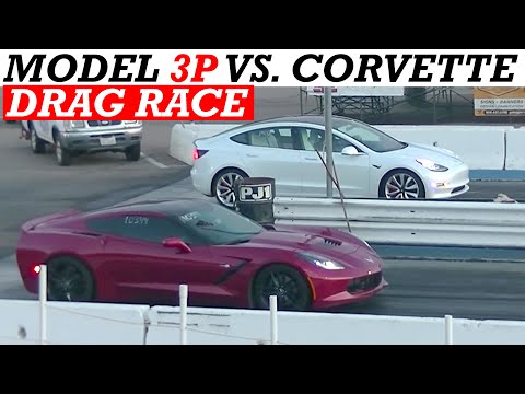 Supercharged Corvette C7 Races Tesla Model 3 Performance and It’s an ...
