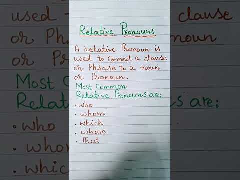 Easy definition of Relative Pronouns in urdu and English.. most common list of relative pronouns