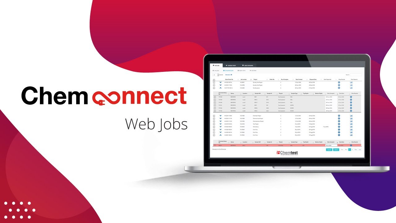 1. Web Jobs | Chemconnect Tutorial | Chemtest