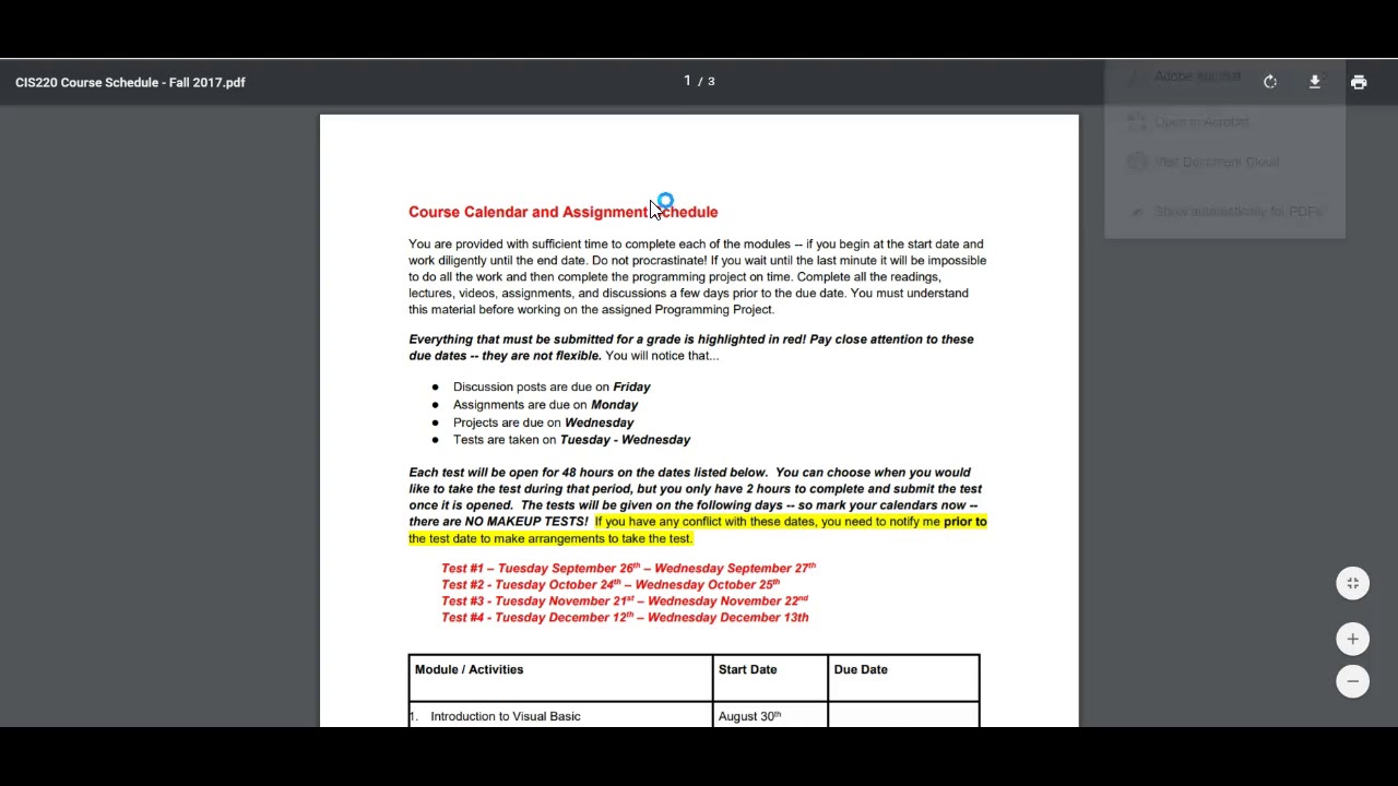Welcome to Visual Basic Programming - Fall 2017