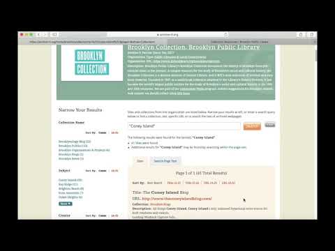 Web Archive tutorial
