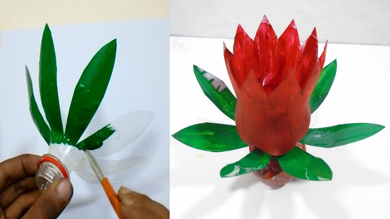 New Amazing Flower Design By Plastic Bottle- Plastic Bottle Craft Idea - farol de botella de plastic