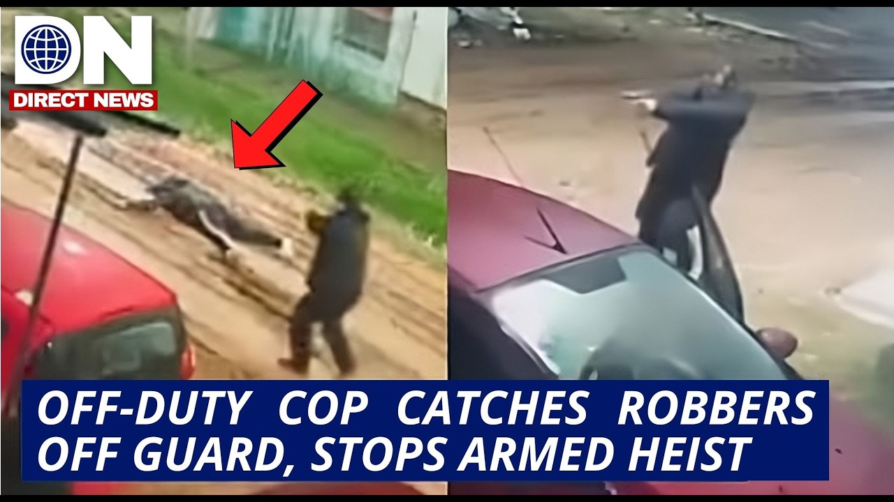 Off duty police officer responds to robbery and shoots armed robbers