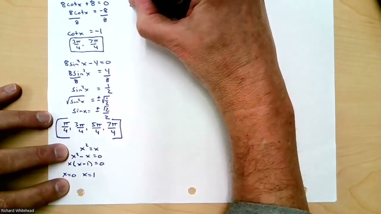 Precalculus Unit 5 2 Solving Trig Equations 1