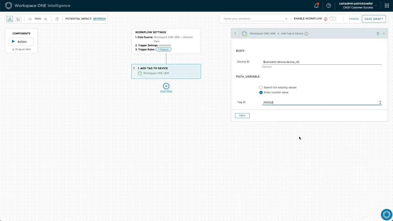 Automations - Workspace ONE Intelligence DEMO