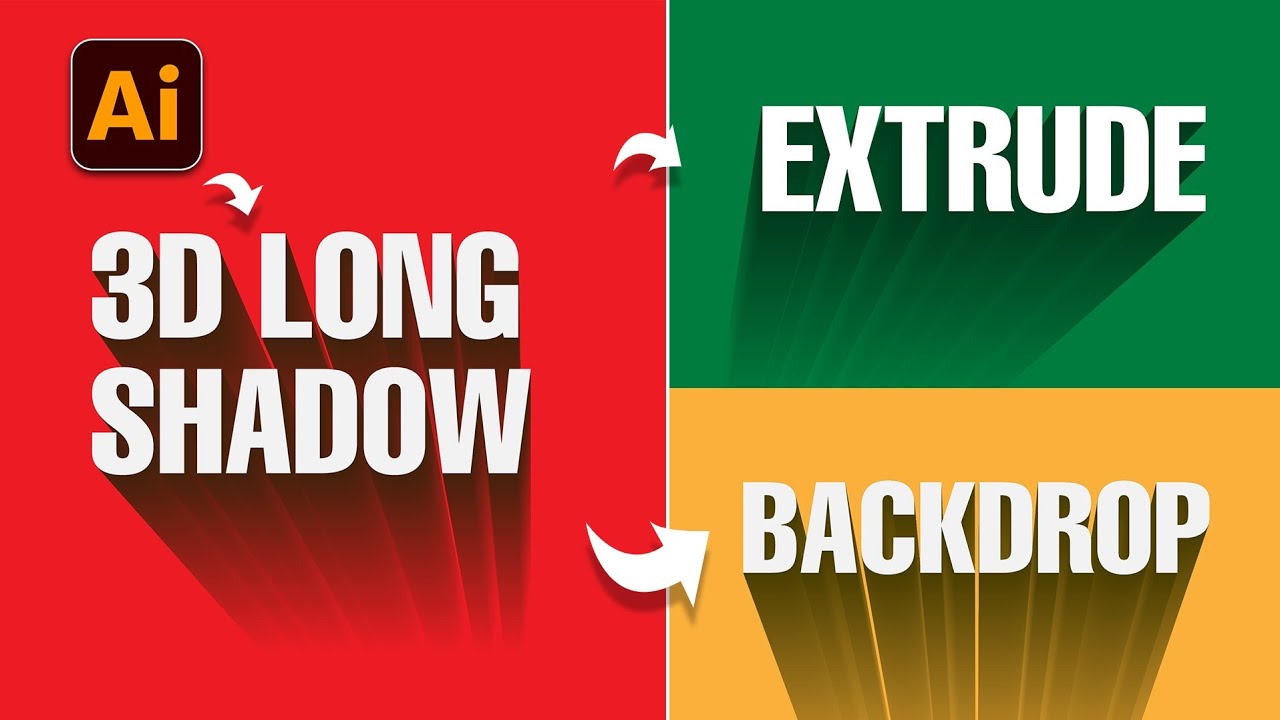 Adobe illustrator Tutorial: How to Create Extreme Long Shadows 3D Text Effect