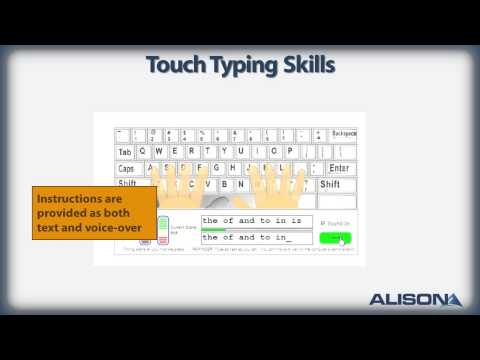 Touch Typing Skills- Alison Free Online Course Preview