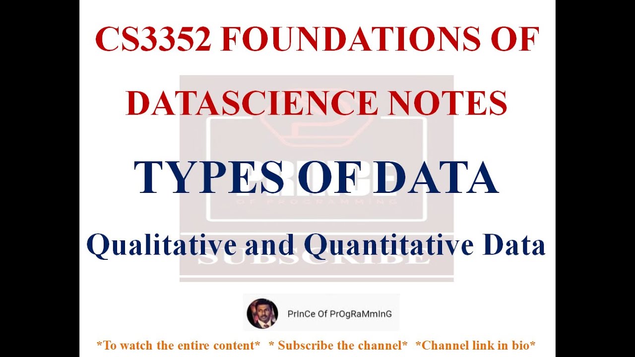 TYPES OF DATA NOTES - CS3352  FOUNDATIONS OF DATASCIENCE NOTES - 2021 REGULATION CSE