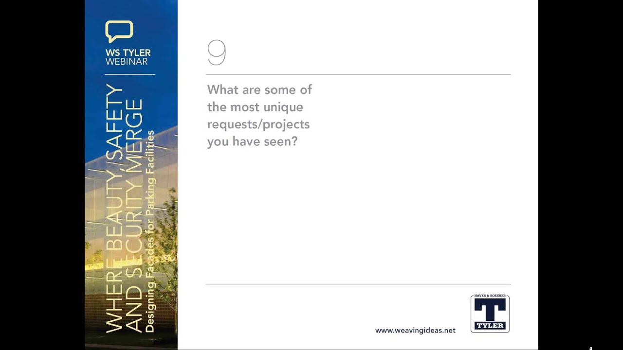 W.S. Tyler Designing Facades for Parking Facilities Webinar