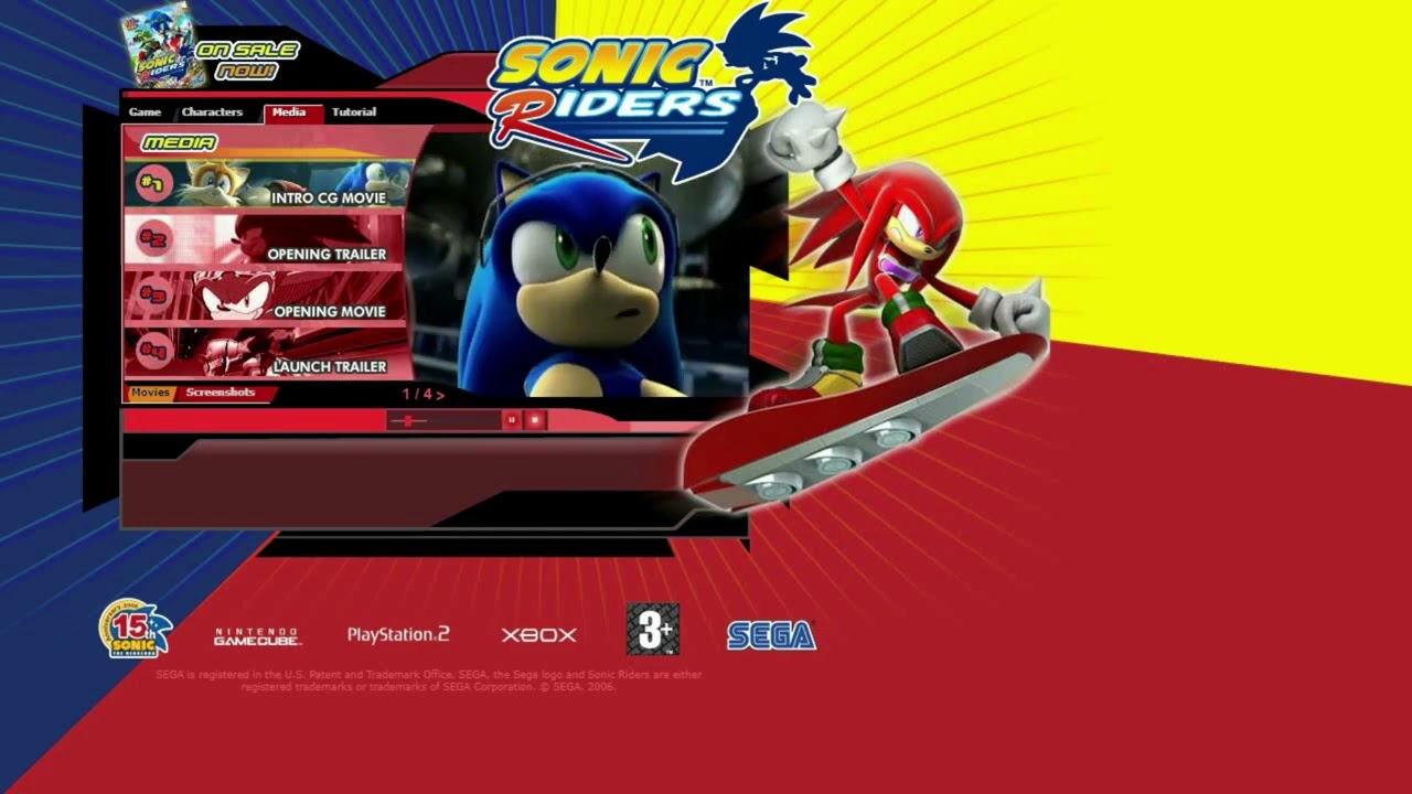 Sonic Riders flash website in 2006