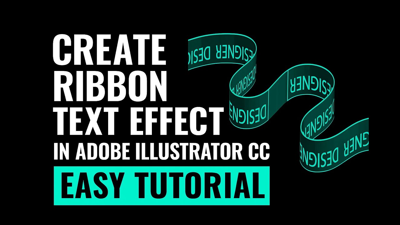 How to Create Ribbon Text Effect in Adobe Illustrator CC | Easy Tutorial