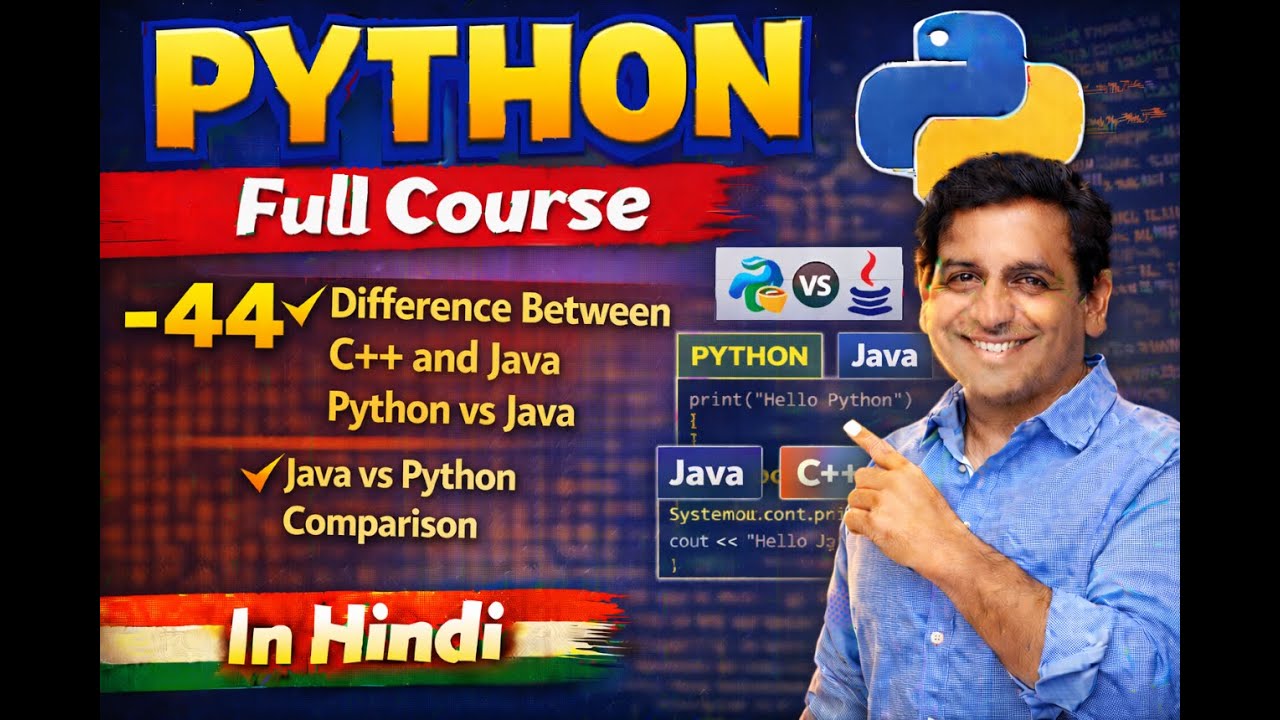 44 Difference Between Python and Java, Python vs Java, Java vs Python Comparison, Learn Python Hindi