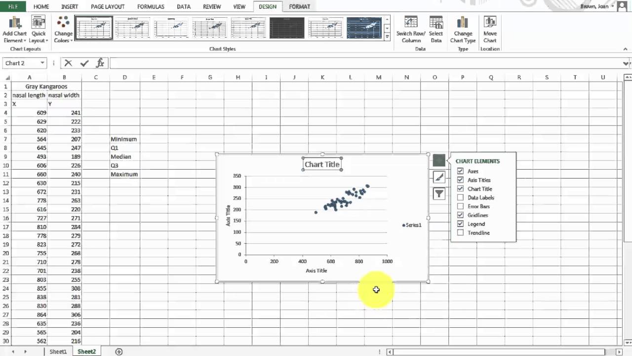 Ch 8 Project: Create a Scatterplot in Excel