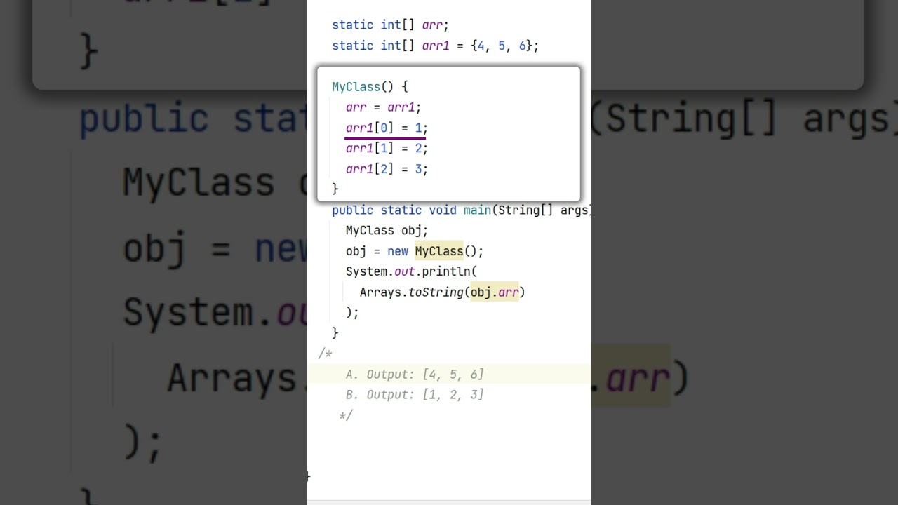 #367 Java Coding MCQ Questions for Interviews #shorts #java #coding