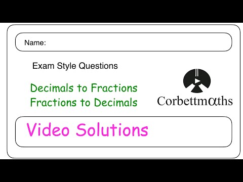 Decimals and Fractions Answers - Corbettmaths