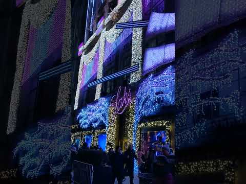 Christmas in NYC - Saks Fifth Avenue Winter Light Show - 2022-12-23