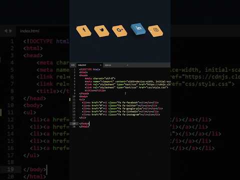 CSS Isometric Social Media Icons | CSS 3D Icon Hover Effects #3dhovereffect #css3 #htmlcss #html5