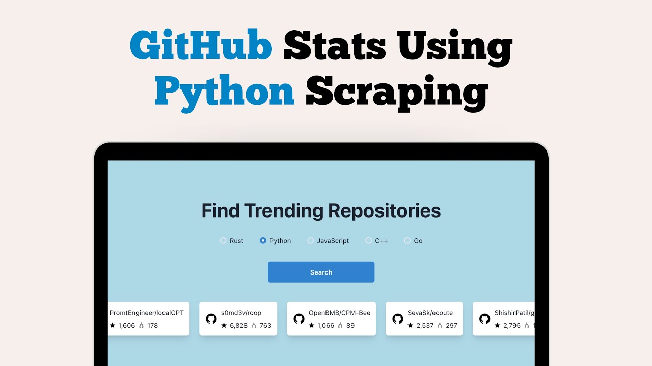 Get GitHub Stats Using Python Web Scraping