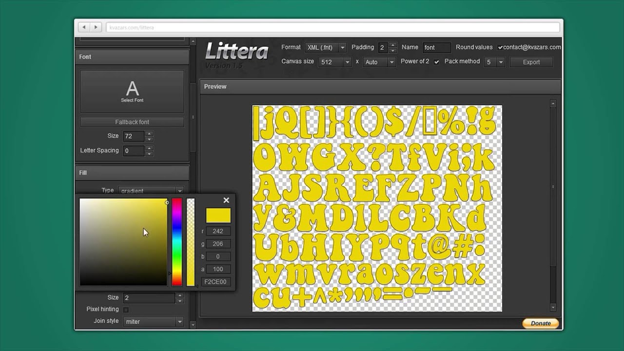 Littera - Free Online Bitmap Font Generator