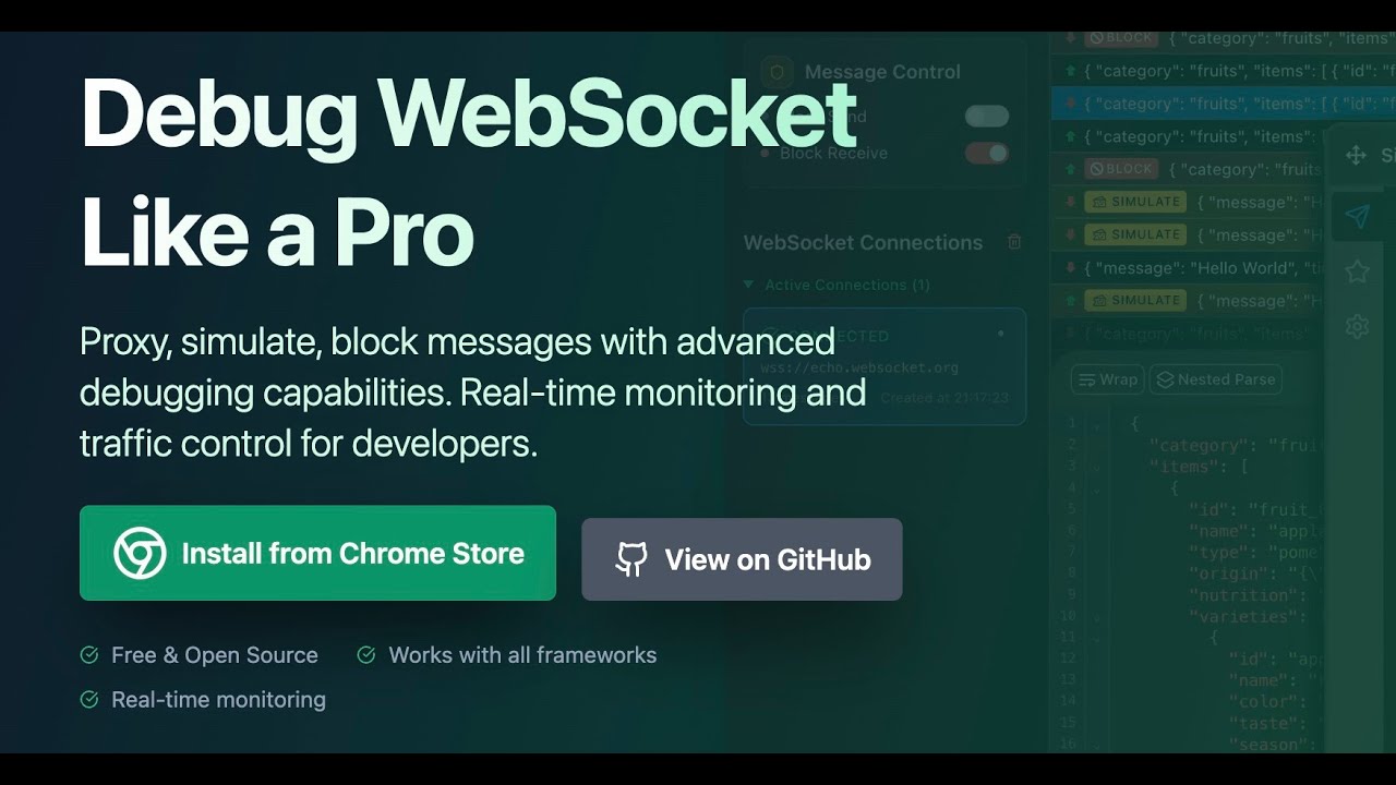 Professional WebSocket Debug Chrome Extension - WebSocket DevTools