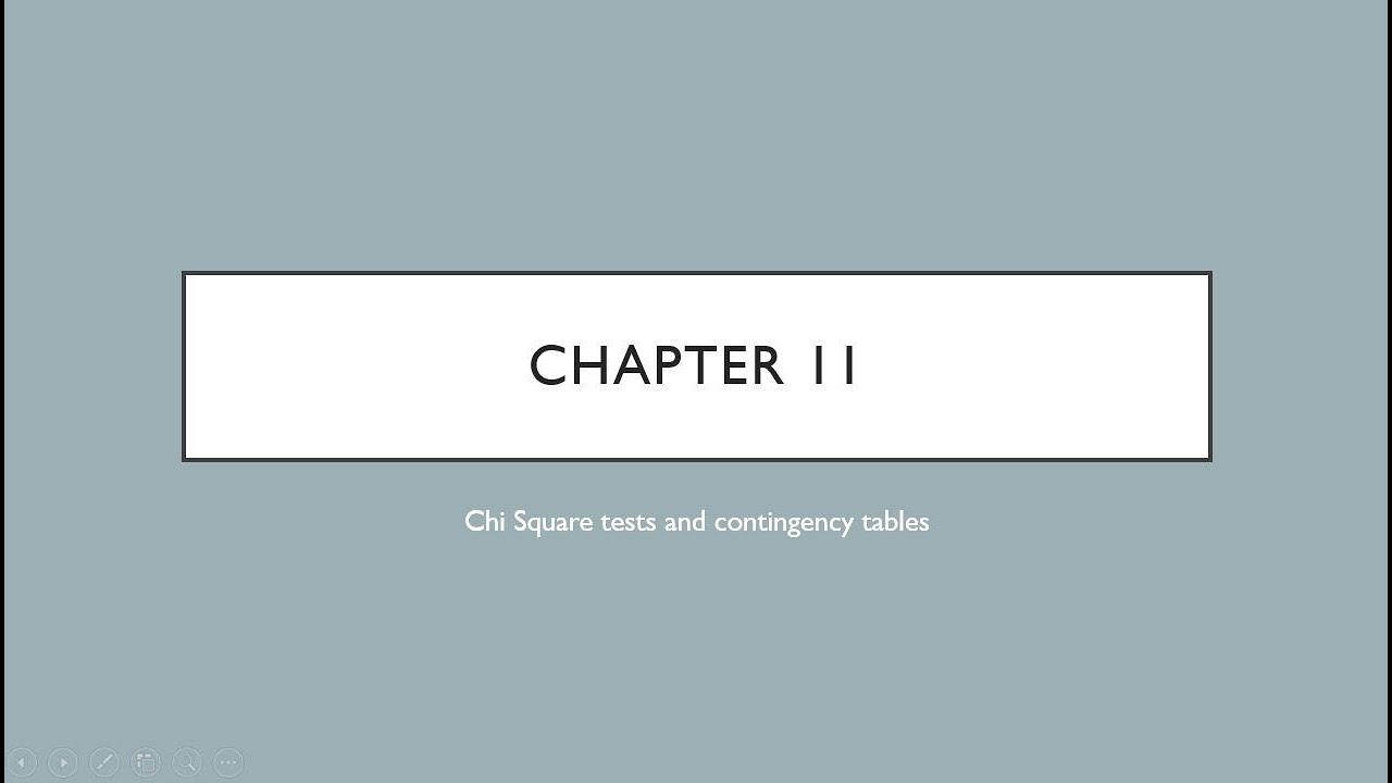 Chapter 11 Contingency tables and chi square